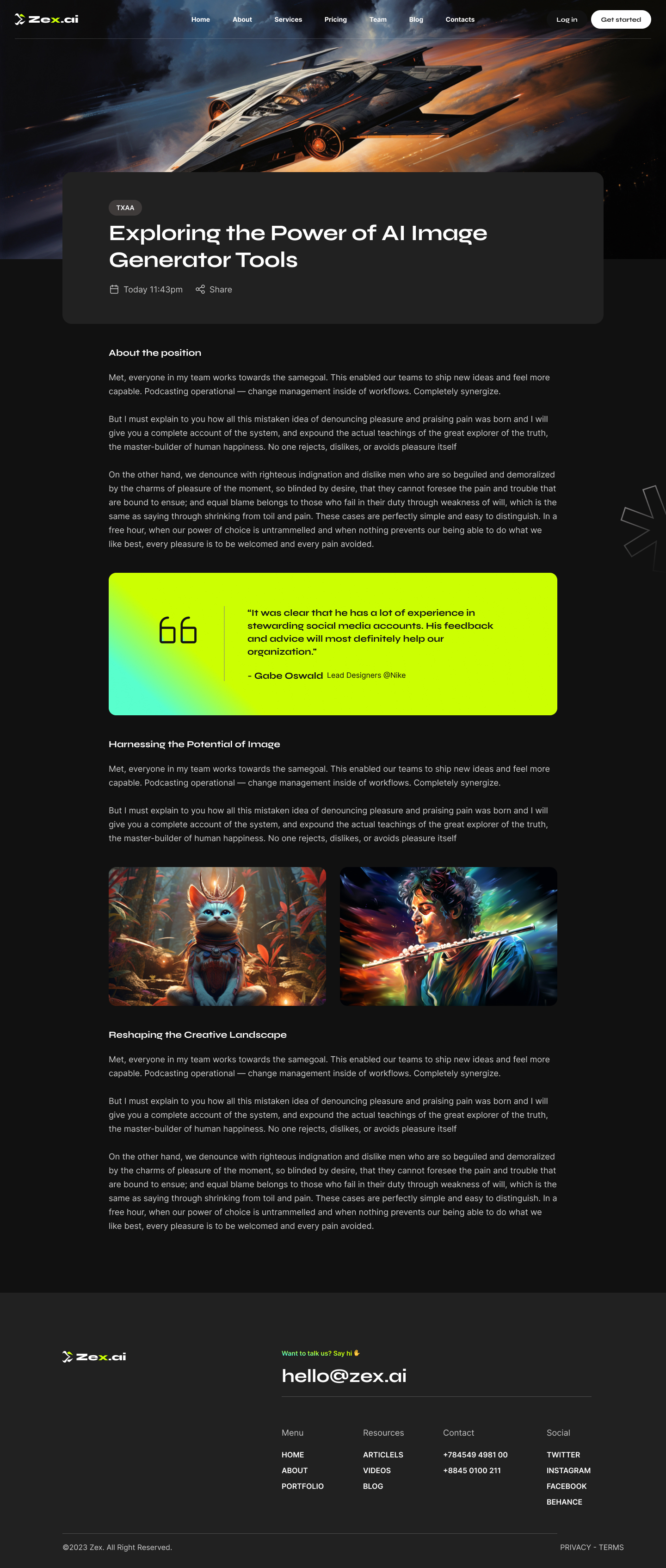 Zex - AI Image Generate Website Figma Template by Design-art | ThemeForest